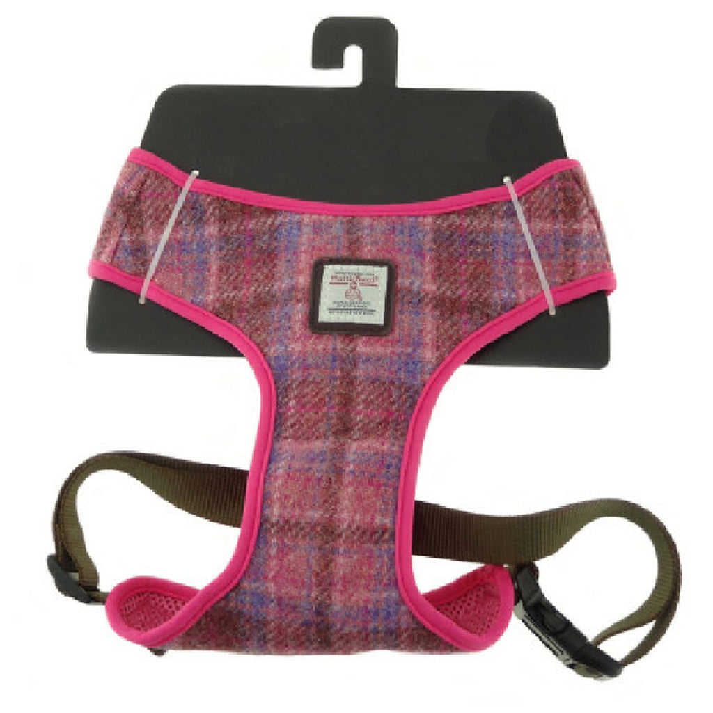 Harris Tweed Dog Harness - Pink Check – Tartantown Ltd.