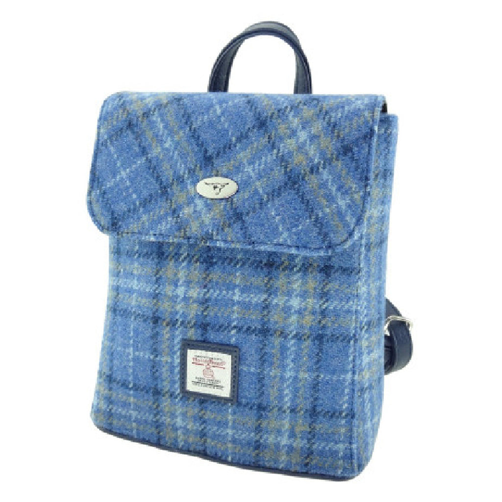 Harris Tweed Mini Backpack Light Blue Check – Tartantown Ltd.