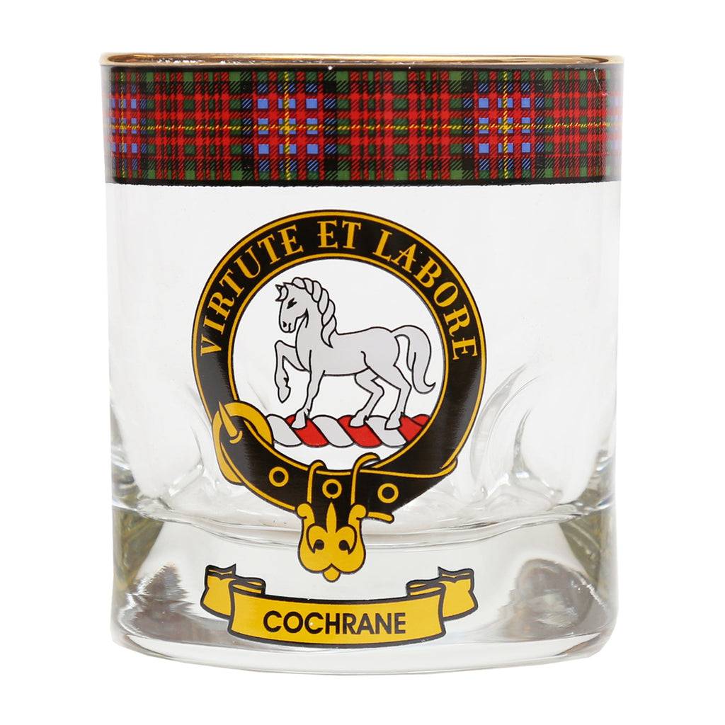 Clan Crest Whisky Glass - Cochrane – Tartantown Ltd.