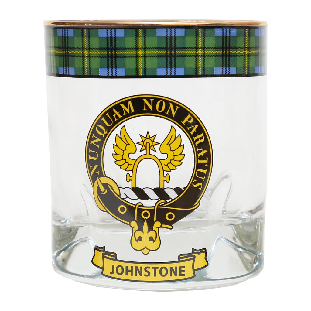 Clan Crest Whisky Glass - Johnstone – Tartantown Ltd.