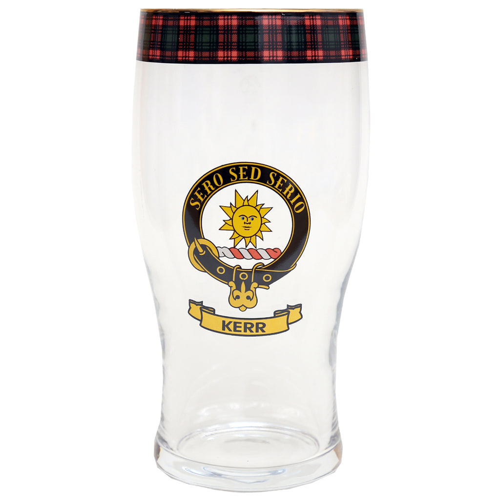 Clan Crest Beer Glass - Kerr – Tartantown Ltd.