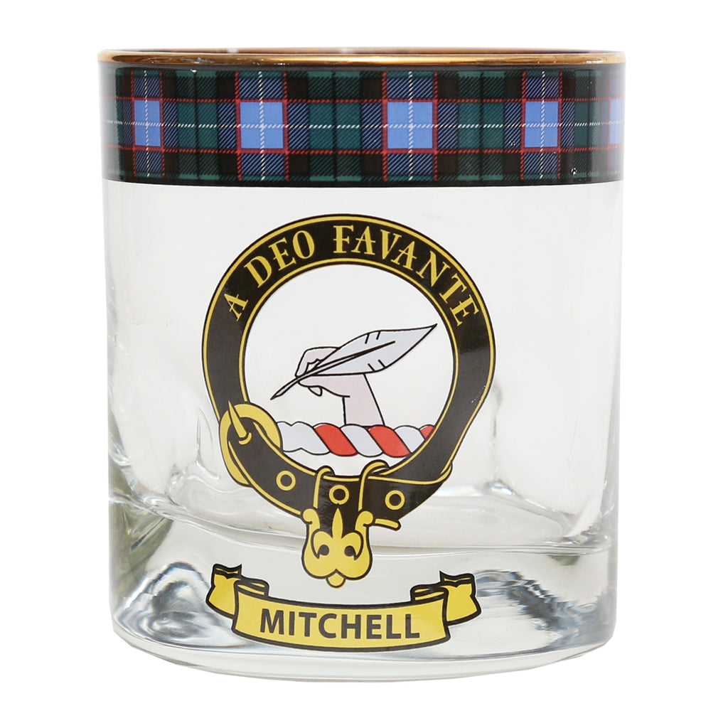 Clan Crest Whisky Glass - Mitchell – Tartantown Ltd.